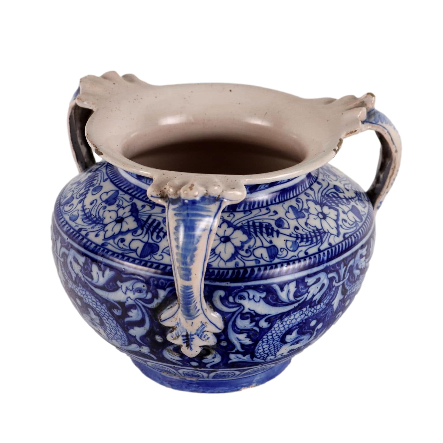 Vaso Antico Fornace Alfredo Santarelli Gualdo Tadino Italia '900 Maiolica